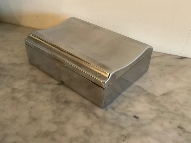 VINTAGE STATE EXPRESS Cigarette box Art Deco Chrome Plated Brass ...