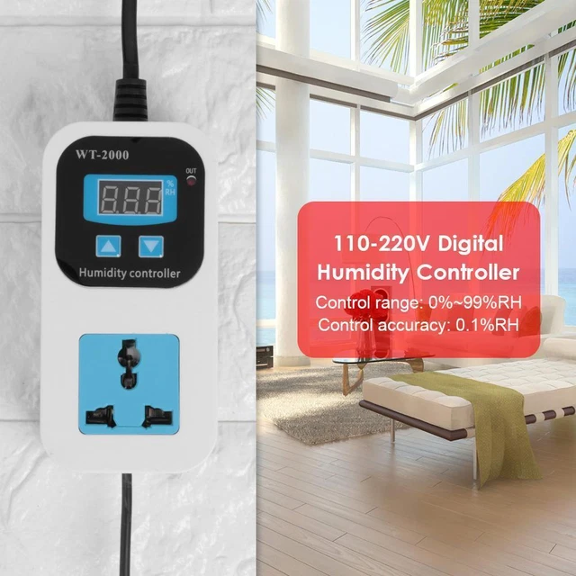 110-220V DIGITAL HUMIDITY Controller Hygrostat Moisture Control Switch ...