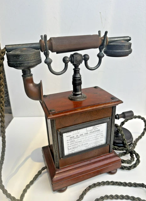 EXCELLENT EXAMPLE of an Hand Crank Magneto Desktop Wooden Cased ...