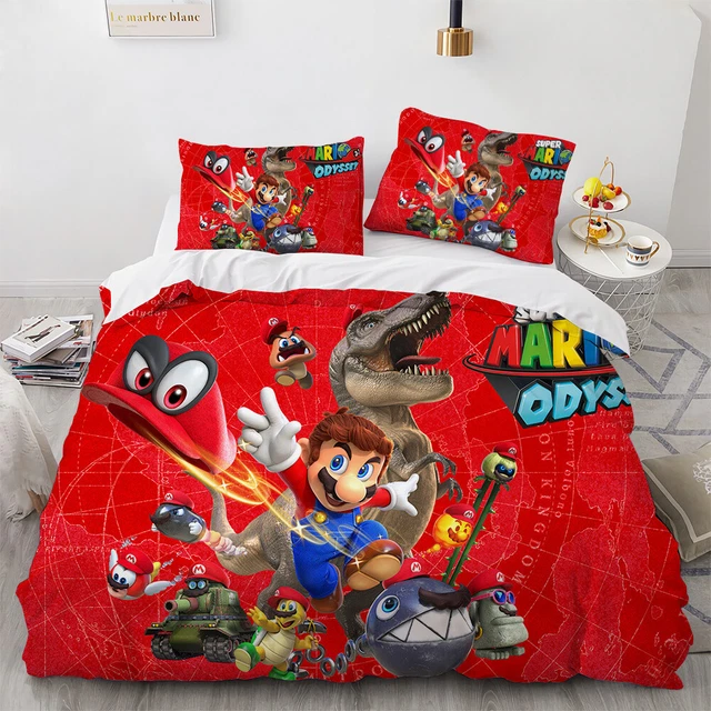 BEDDING SETS CARTOON Doona Quilt Cover S/D/Q/K Mario Bed Clothes Kids ...
