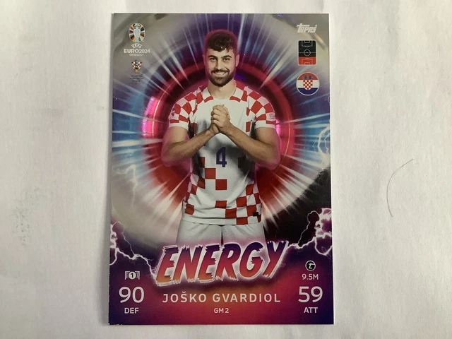 TOPPS MATCH ATTAX Card Euro 2024 Energy Josko Gvardiol GM2 Trading Card ...