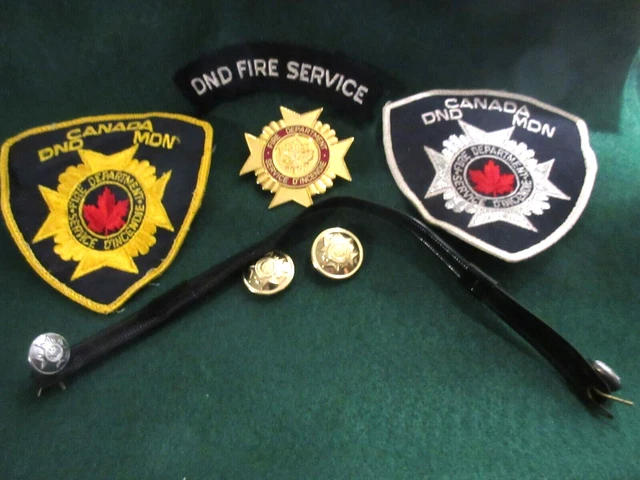 GROUP OF DND Dept of National Defence Fire Dept Hat and Shoulder Badges ...