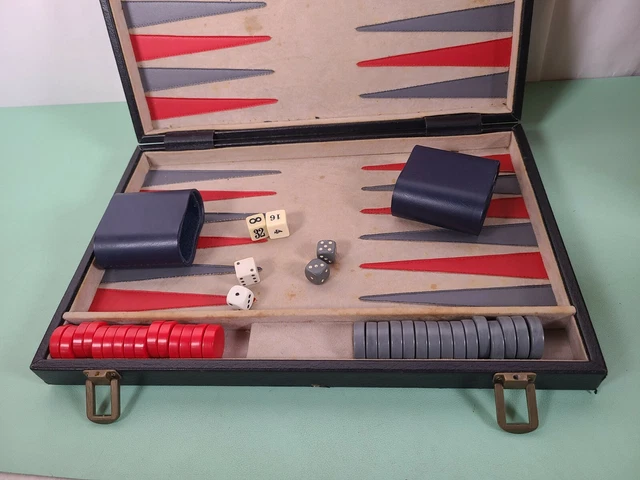 ANNE CARLTON MAROON Leatherette Backgammon Set USED $40.00 - PicClick