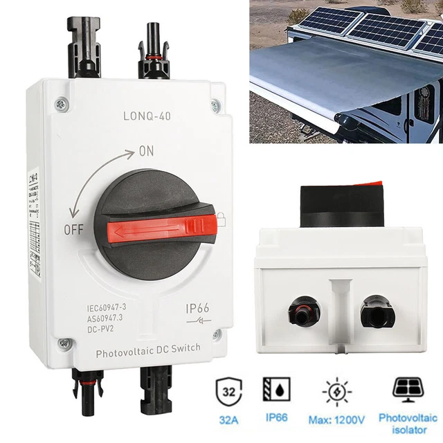 SOLAR DC SWITCH Photovoltaic Electrical Isolator PV 4P 32A 1200V ...