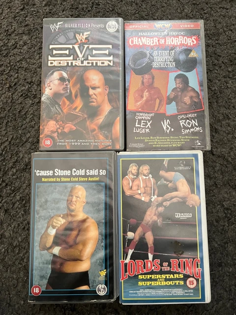 WWF WCW VHS Video Bundle (x4) Wrestling Illustrated, Stone Cold ...