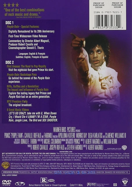 PURPLE RAIN (TWO-DISC Special Edition) (DVD) Prince Apollonia Kotero ...