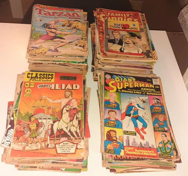 200X MEGA-HUGE RARE VINTAGE COMICS lot 1940s 50s 60s 70s Superhero ...