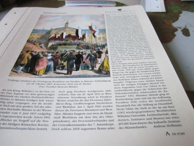 PREUSSEN ARCHIV N5 5380 50 JAhresfeier Vereinigung Westfalen Preußen ...