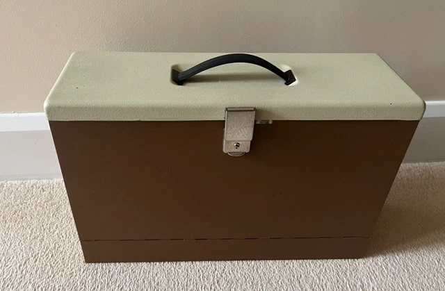 RETRO, TWINLOCK, PERSONAL Metal Archive Case, Portable File Box, No Key ...