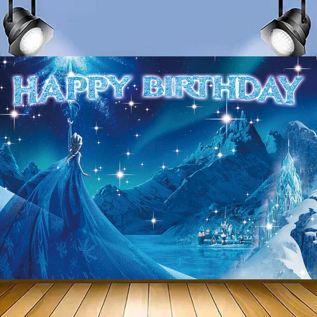 PRINCESS ELSA BACKDROP Birthday Party Photo Background Banner Prop ...