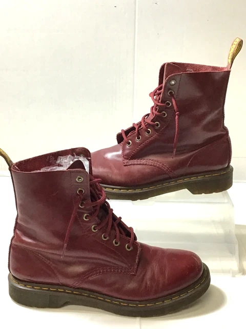 MEN'S DR MARTENS Pascal AW004 Maroon Red Boots (SZ. 9) $38.00 - PicClick