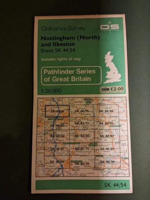 NOTTINGHAM (NORTH) & Ilkeston OS map Pathfinder series Sheet SK 44/54 ...