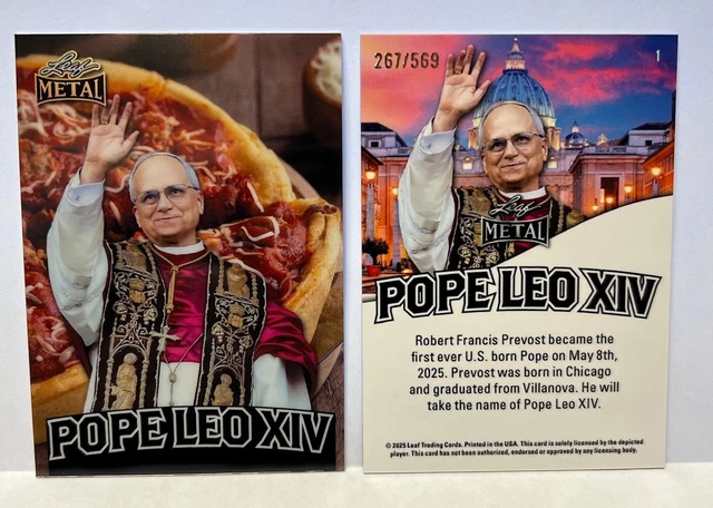 2025 LEAF METAL Pope Leo XIV Pizza Parallel #267/569 Not Topps Now ...