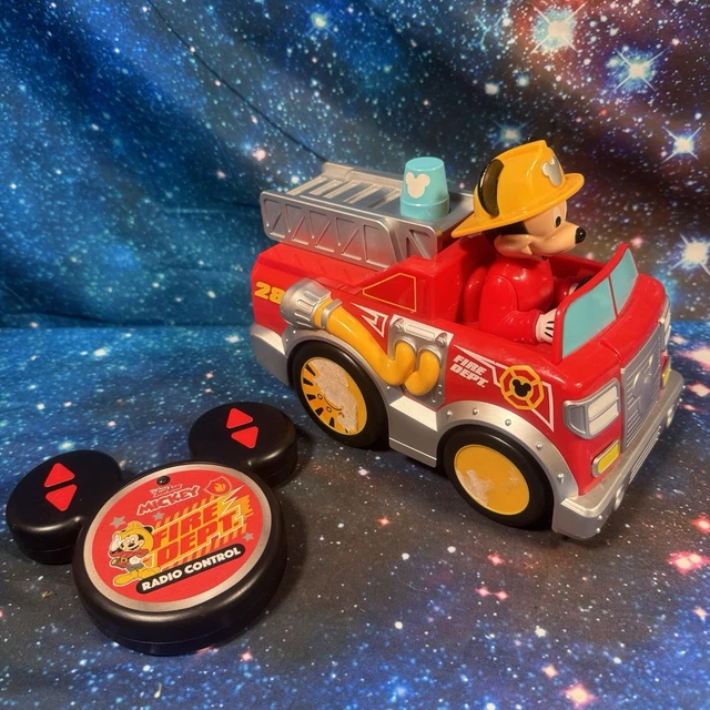 DISNEY JR MICKEY Mouse Fire Truck RC Vehicle 2.4GHz Remote Control £11. ...