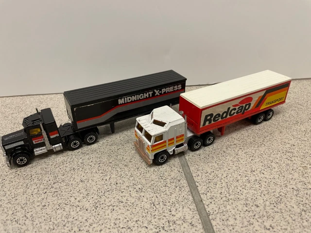 MATCHBOX CY9 PETERBILT Midnight Express & CY8 Kenworth Redcap Semi ...