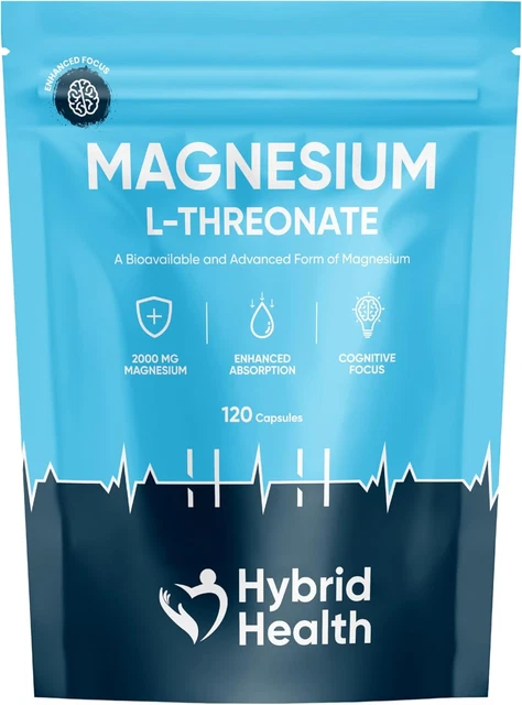 HYBRID HEALTH MAGNESIUM L-Threonate 2000 MG Supplement | 120 High ...