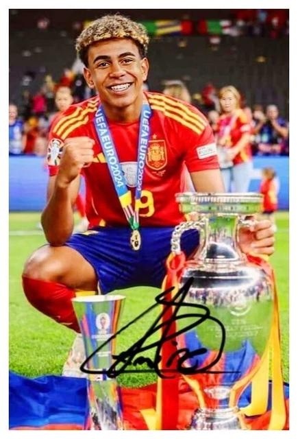 LAMINE YAMAL (1) SPAIN EURO 2024 STAR - 6x4 Signed Autograph PHOTO ...