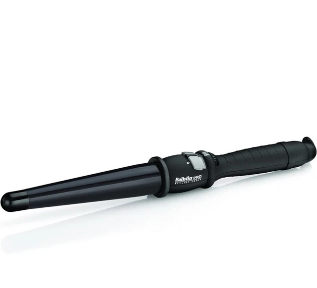 BABYLISS PRO CERAMIC Dial A Heat Conical Wand Black (32-19mm). Hair ...