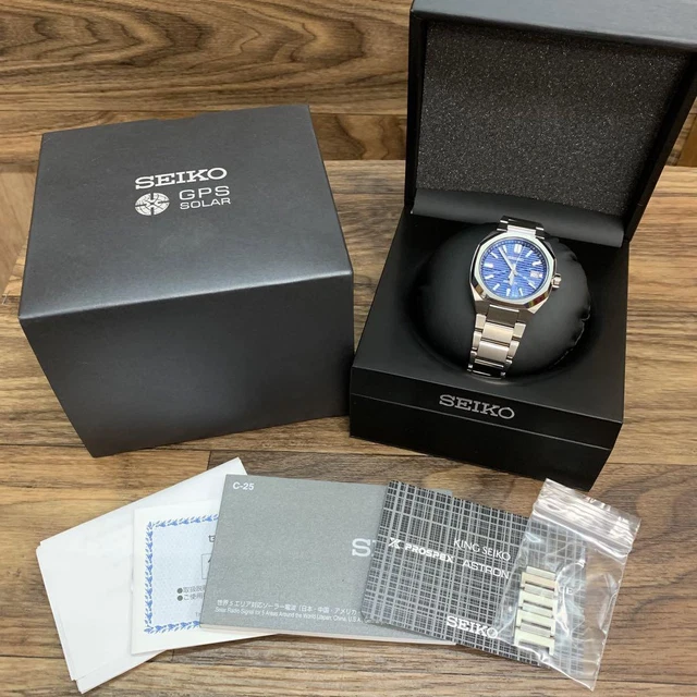 SEIKO ASTRON SBXY061 Nexter Radio wave control Titanium Blu Slv Solar ...