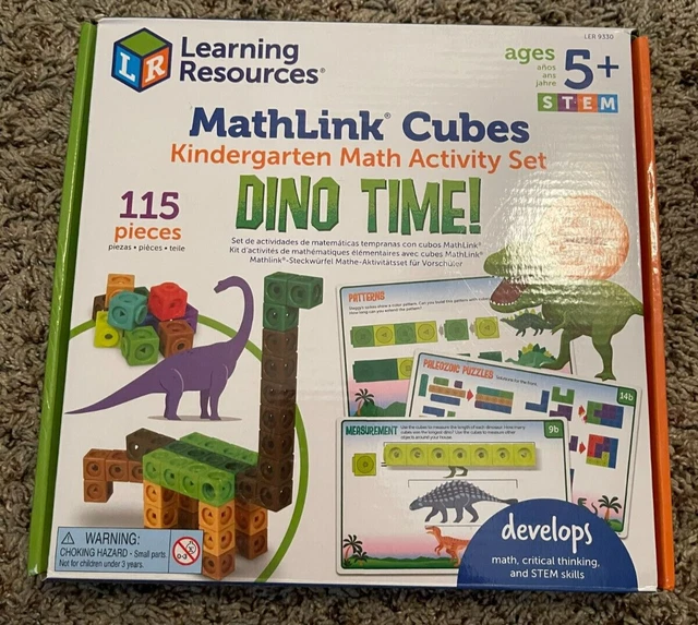 LEARNING RESOURCES MATHLINK Cubes Kindergarten Math Activity Set: Dino ...