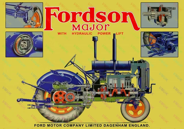 FORDSON E27N MAJOR Advertising Cutaway Poster (A3) £2.95 - PicClick UK