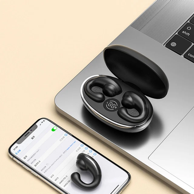 EAR CLIP TYPE Headset Bluetooth 5.3 TWS Headphones Earphones Portable ...