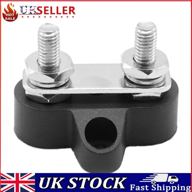 BUS BAR TERMINAL Block Heavy Duty Dual M6 Power Distribution Stud (Black) £6.85 - PicClick UK