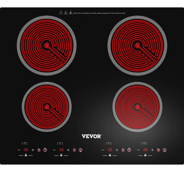 VEVOR CERAMIC COOKTOP 60cm Electric Cooker 4 Burner Stove Top Hob Touch ...