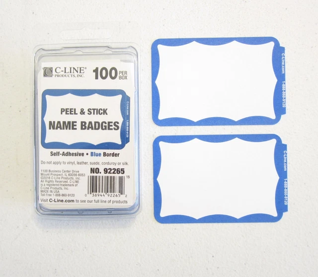 75 BLUE BORDER Badges Name Tags Labels Id Stickers Peel And Stick ...