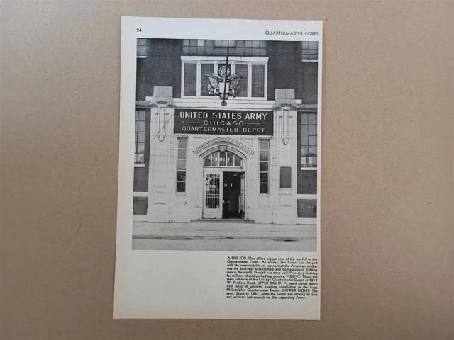 UNITED STATES CHICAGO Quartermaster Depot 1946 World War 2 WW2 Picture ...