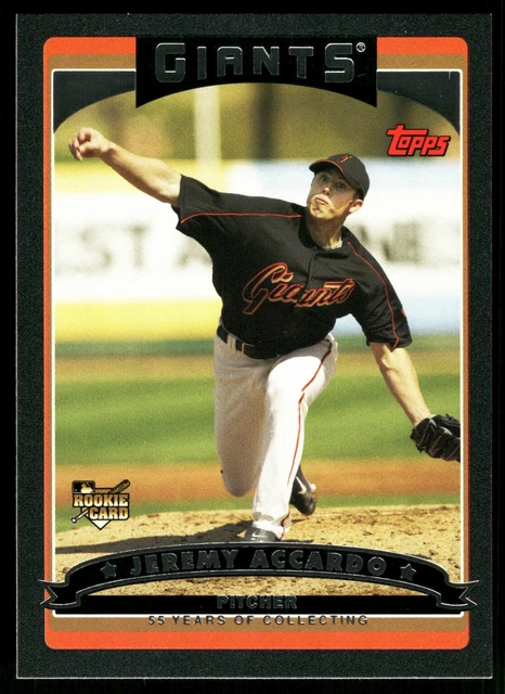 JEREMY ACCARDO SAN Francisco Giants 2006 Topps Black #625 Ser. #d /55 ...