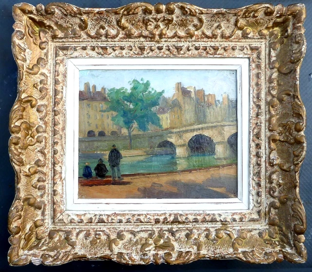 RENÉ LE FORESTIER Ancien tableau huile sur toile PARIS vue du Pont Neuf EUR 145,00 - PicClick FR