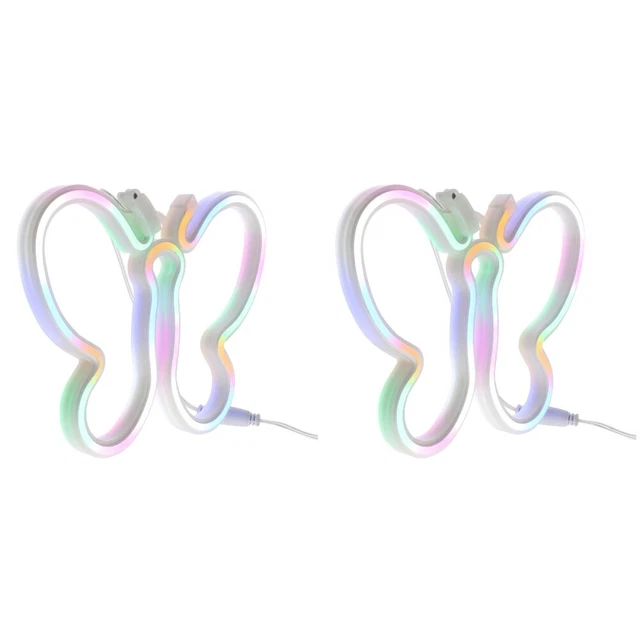 BAR FESTIVAL LED Wall Decor Desk Wall Decor Butterflies Neon Sign Wall ...