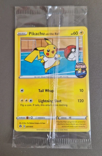 PIKACHU ON THE Ball 001 / 005 RARE NEW SEALED Pokémon Card Futsal ...