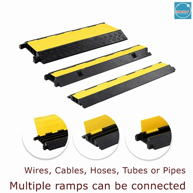 HEAVY DUTY CHANNEL Cable Protector Ramp Rubber Wire Hose Conduit ...