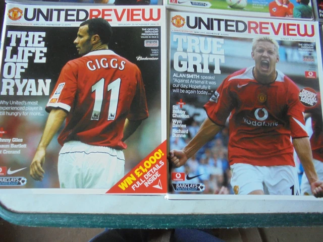 100 MANCHESTER UNITED Home Programmes from 2000's League and European ...
