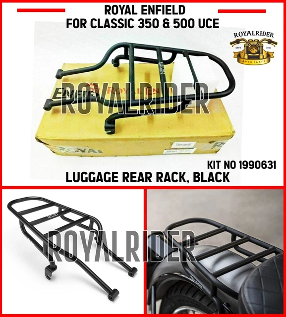 ROYAL ENFIELD LUGGAGE REAR RACK, BLACK For Classic 350 & 500 UCE $90.19 ...