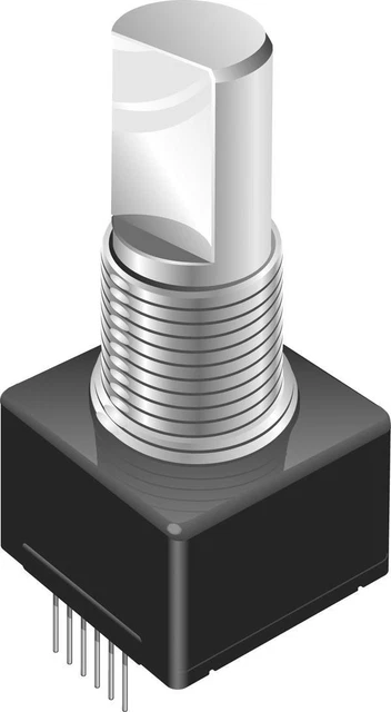 ROTARY ENCODER,OPTICAL,INCREMENTAL,32 PPR,32 Detents,Vertical,With Push ...