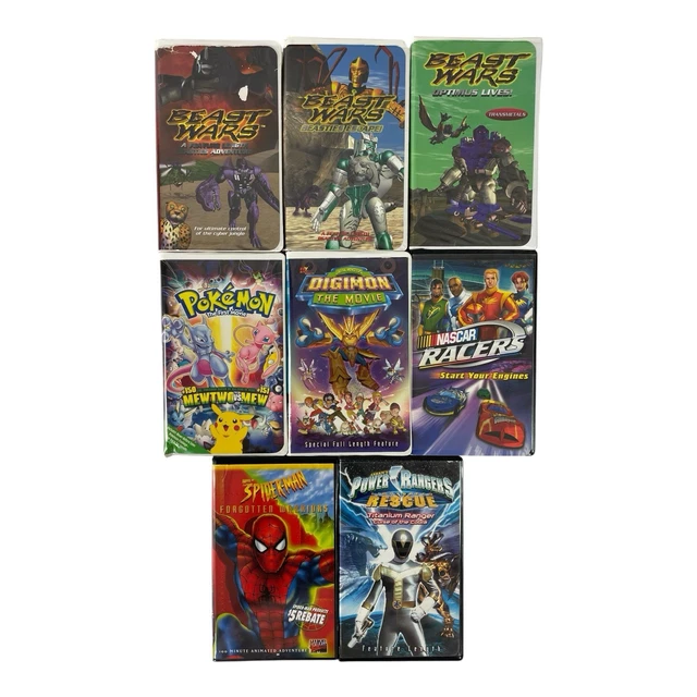 VINTAGE VHS CARTOONS beast wars, Pokémon, Spider-Man, Power Rangers ...