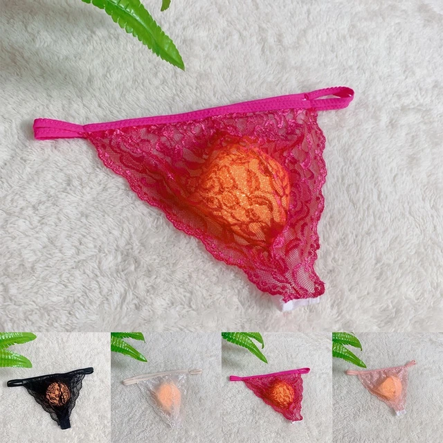 MENS SEXY LACE Sheer Pouch G-String Bikini Briefs Thongs Underwear ...