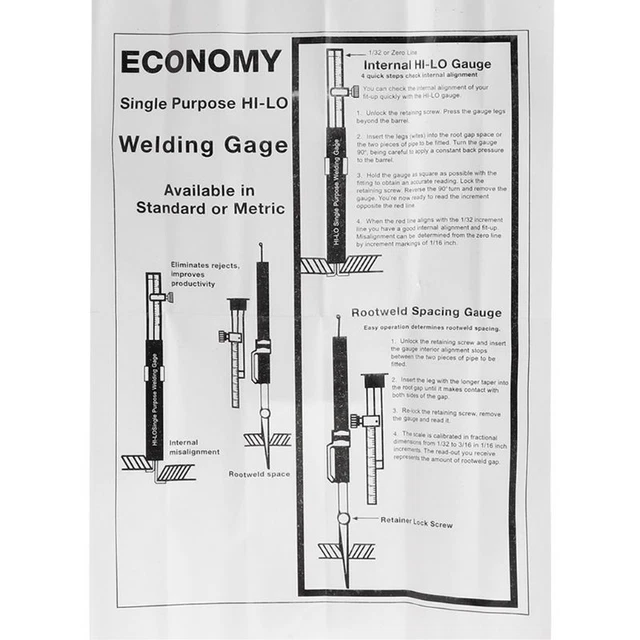 INTERNAL SINGLE PURPOSE Welding Gauge Root for Gap Misalignment ...