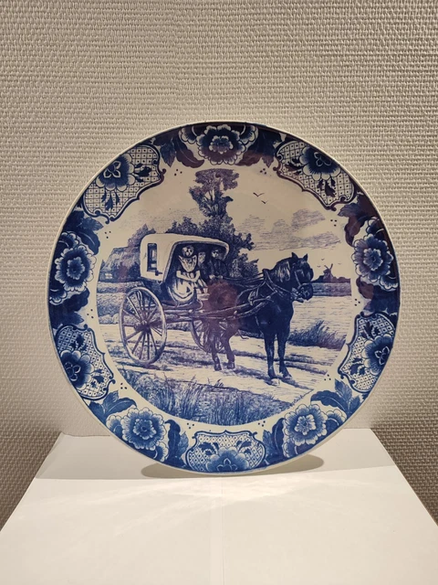 GRAND PLAT DÉCORATIF, Signé Delfts Blauw, Holland EUR 29,00 - PicClick FR