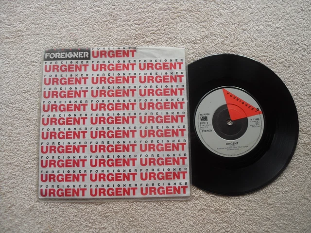 FOREIGNER URGENT ATLANTIC RECORDS UK 7" VINYLE SINGLE dans POCHETTE ...