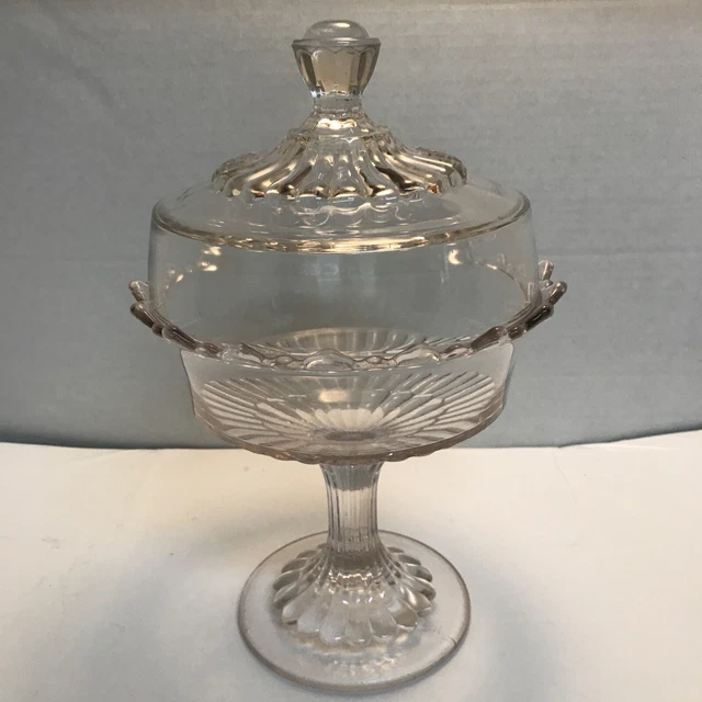 ANTIQUE COVERED CANDY Jar Pedestal Compote EAPG * £46.30 - PicClick UK