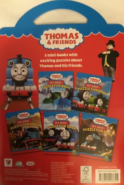 NEW CARRY PACK of THOMAS & FRIENDS 5 mini puzzle books ideal TRAVEL ...