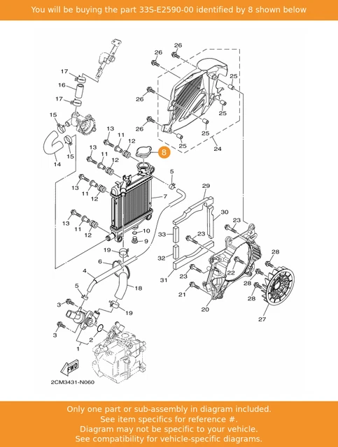 YAMAHA CONDUCTION ASSY, 33S-E2590-00 OEM TRICITY 125 £19.61 - PicClick UK