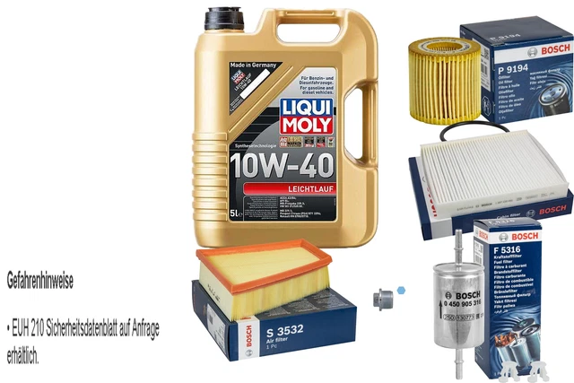 BOSCH INSPECTION SET 5L Liqui Moly Bon Fonctionnement 10W-40 pour VW Polo De EUR 97,32 - PicClick FR
