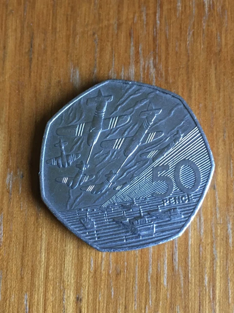 D-DAY - 50P 1994 50th Anniversary D-Day Landings 50 Pence Circulated $2 ...