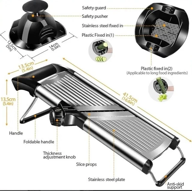 MASTERTOP ADJUSTABLE MANDOLINE Slicer, Upgraded Professional £8.70 ...