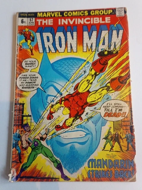 THE INVINCIBLE IRON Man 57 Marvel Comics April 1973 Low Grade FR/GD £10 ...